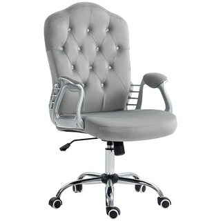 Home Office Chair, Velvet Computer Chair, Button Tufted Desk Chair with ...