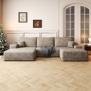 Cloud Sectional Sofa With 1 Ottoman, Modern Upholstered Couches ...