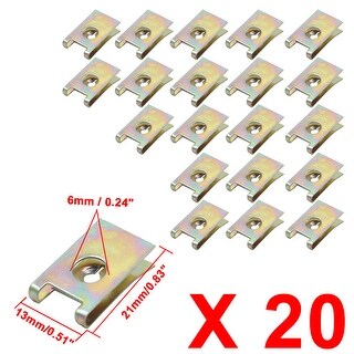 20pcs Dia Screw U-Clip Rivet Door Panel Retainers Fasteners 21 x 13mm ...