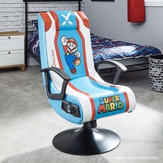 X Rocker® Super Mario™ 2.1 Audio Junior Pedestal Chair, Teal - Bed Bath ...