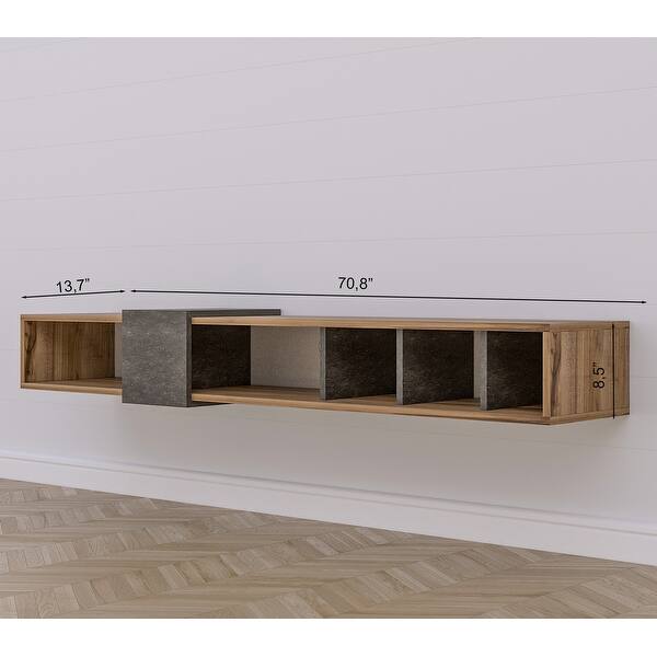 Belt 71" Wall Mounted Floating Entertainment Media Console - 71 inches ...