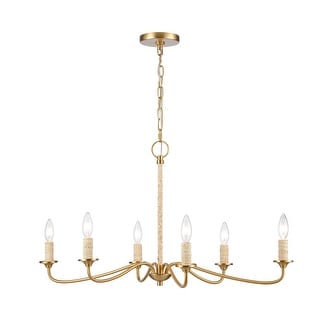 Elk Home Abaca Brushed Gold Finish 6 Light Chandelier - Bed Bath ...