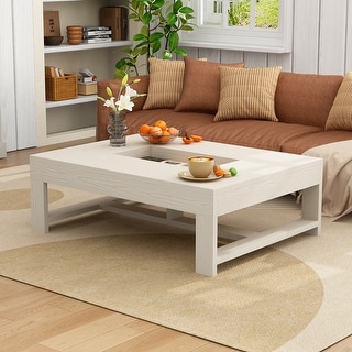 Modern White Wood - look Coffee Table: Functional and Aesthetically Pleasing - Bed Bath & Beyond ...