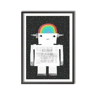 Kids Framed Art Print Sleep Laugh Create Repeat by Treechild - Multi ...