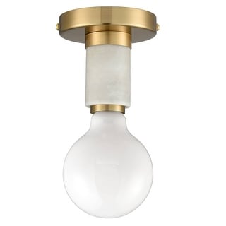 Pianosa Modern Brass & Natural Marble Semi Flush Mount Ceiling Light ...