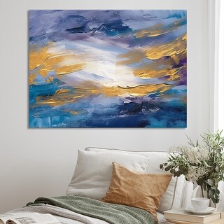 Designart "Effervescent Ocean Golden Sunrise Awakening" Abstract ...
