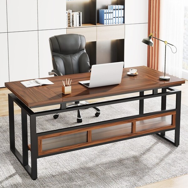 Office Desk 55.1"Large Executive Desk Computer Desk Simple Workstation ...