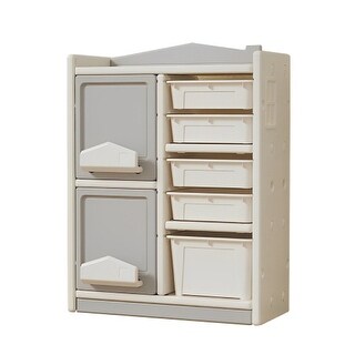 Durable floor shelf Grey toy storage HDPE storage cabinet - Bed Bath ...
