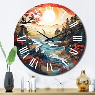 Designart "Coastal Wilderness Papercut II" Nautical & Beach Oversized ...