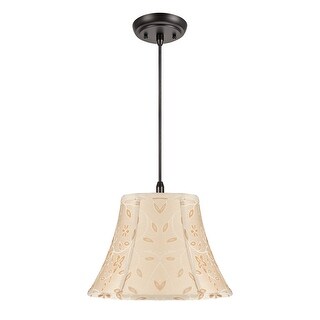 Aspen Creative 1-Light Fabric Lamp Shade Hanging Pendant, Gold - OIL RUBBED BRONZE - OIL RUBBED ...