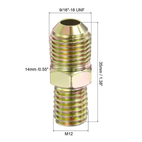 Extension Pipe Fitting 9/16"-18 UNF Male to M12 35mm Hex Connector ...