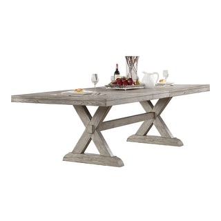 Banyon Grey Oak Dining Table with Trestle Base - Bed Bath & Beyond ...