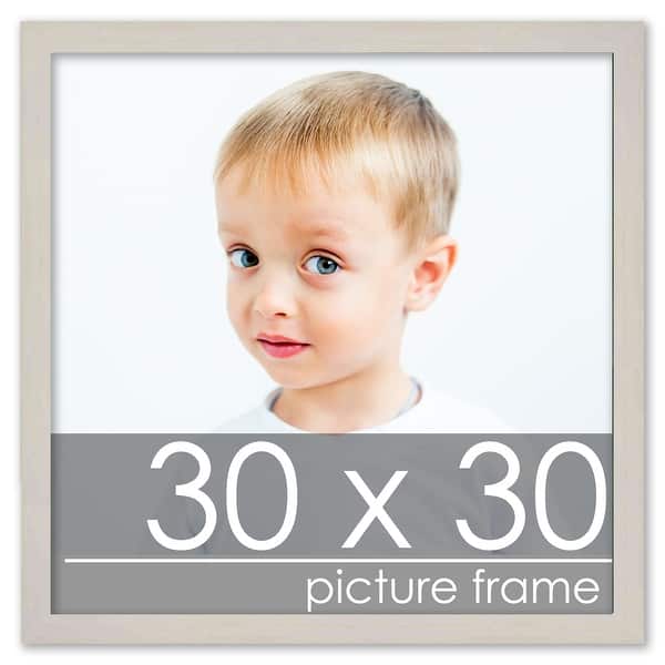30x30 Traditional White Washed Wood Picture Square Frame - Bed Bath ...