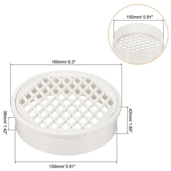 Duct Pipe Connector Flange Floor Grid Cover Split Strainer White - Bed ...