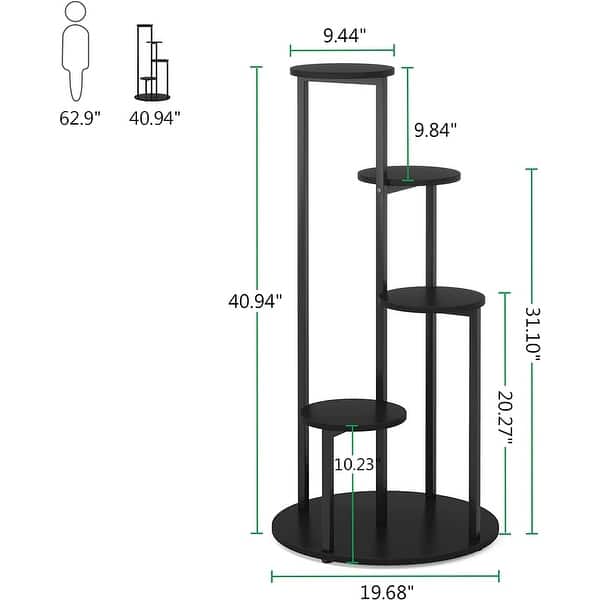 4-Tier Plant Stand Indoor, Tall Wood Plant Shelf Holders for Garden ...