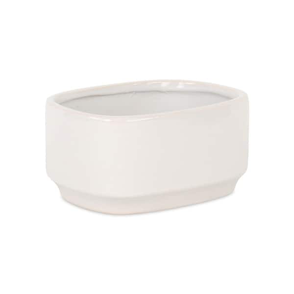 Elegora Wide Curved Rectangular Ceramic Pot - Off White - Bed Bath ...