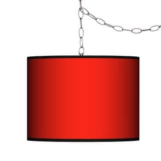 All Red Swag Style 13 1/2" Wide Plug-In Chandelier - 13" x 10" - Bed ...