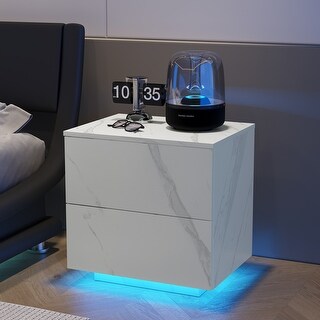 Nightstands LED Side Tables with 2 Drawers - Bed Bath & Beyond - 41442105