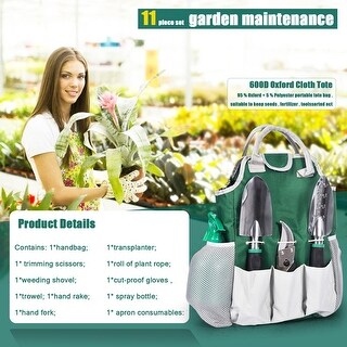 Garden Tools Set 11PC Rust Resistant Aluminum Alloy Gardening Kit ...