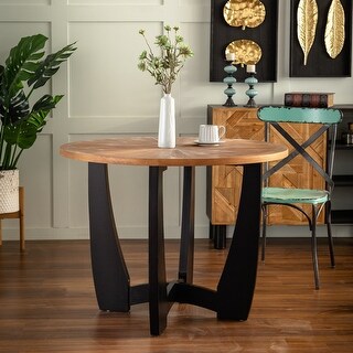 Vintage Style Round Dining Table with Scattering Pattern Splicing Table ...