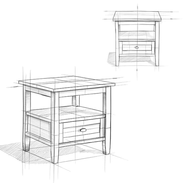 WYNDENHALL Norfolk SOLID WOOD 20 inch Wide Rectangle Transitional End ...