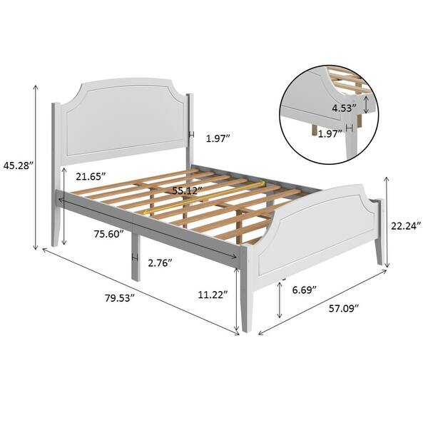 White Contemporary Roman Style Bed Frame - Bed Bath & Beyond - 39374965