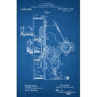 Motion Picture Machine 1 on White on Blue Graph - Patents - 24x16 ...