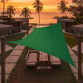 Dark Green Sun Shade Sail Triangle Canopy 185 GSM Durable Fabric UV ...