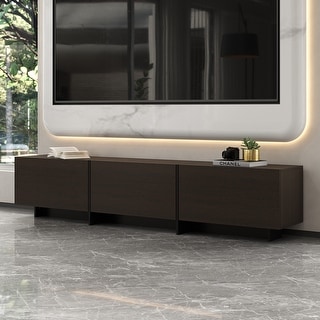 Brown Modern Entertainment Center with Hidden Storage Shelf - Bed Bath ...