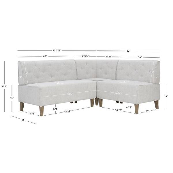 Allard Grey Upholstered Modern Farmhouse Nook Bench - On Sale - Bed ...