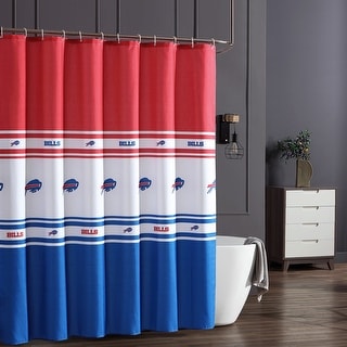 Buffalo Bills NFL Licensed Step-Repeat Textured Fabric Shower Curtain ...