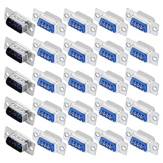 25Pcs DB9 Male Connector Dual Rows 9 Pin D-Sub Connector Adapter PC ...