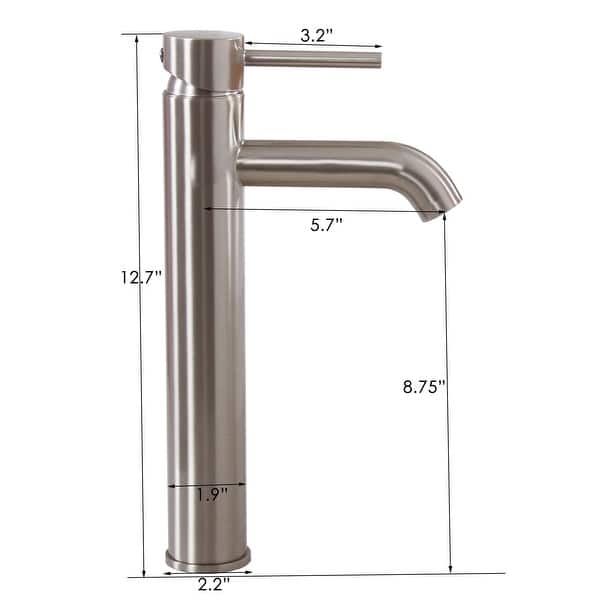 ELITE Bathroom Koi Fish Style Tempered Glass Vessel Sink & Chrome ...