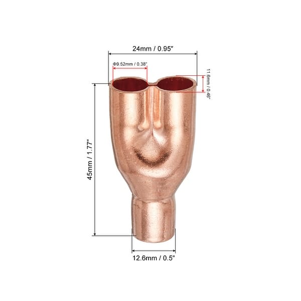 5pc Tee Y Type Copper Fitting Welding Joint Split Union Intersection 3/ ...