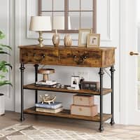 Ail Console Table with Storage Shelf Rattan Sofa Table Entry Table for ...