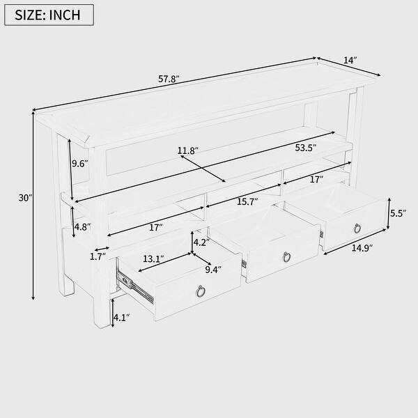 Rustic Solid Console Table Double-Storey Tabletop - Bed Bath & Beyond ...