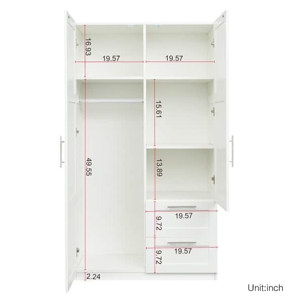 High Wardrobe/Armoires with 2 drawers and 5 storage spaces - Bed Bath ...