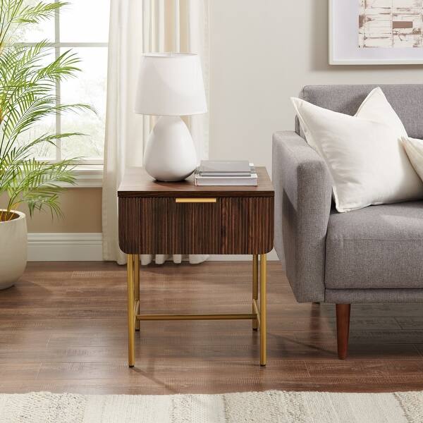 Middlebrook Designs Minimal Fluted-Door Side Table - Bed Bath & Beyond ...