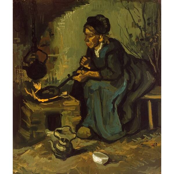 Peasant Woman Cooking By A Fireplace Fine Art - Bed Bath & Beyond ...