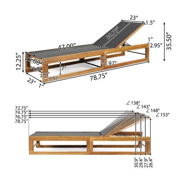 Emile Outdoor Mesh and Wood Chaise Lounge (Set of 4) by Christopher ...