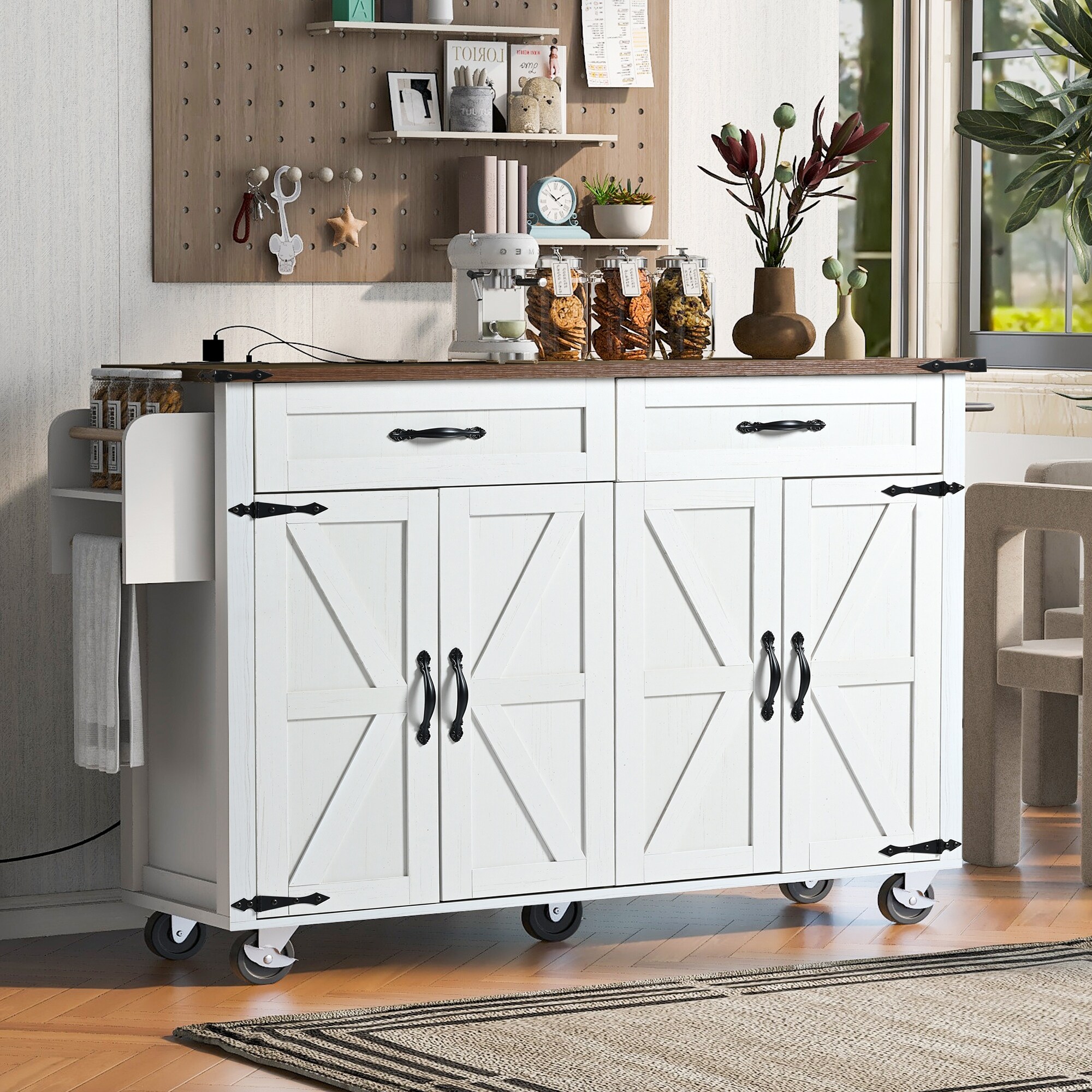 Mid century modern microwave cart store