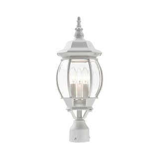 Livex Lighting 3 Light Textured White Outdoor Post Top Lantern, 7526-13 ...