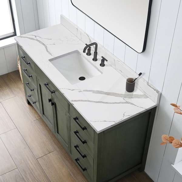 Vanityfair 60 Inch Bathroom Vanity Top in Quartz Stone with Single Sink ...