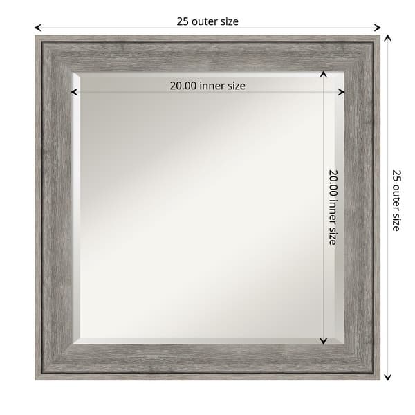Beveled Wood Bathroom Wall Mirror - Regis Barnwood Grey Frame - Regis ...