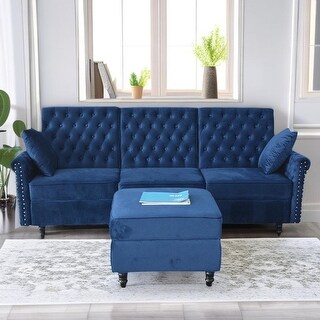 High Quality Classic Free Redde Boo Blue Velvet Soft K/D Sofa And Stool ...