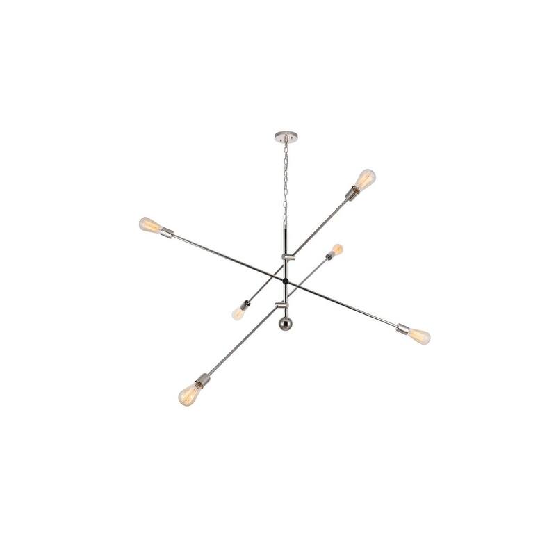 6-Light 55 inch Sputnik Pendant - Overstock - 22806993