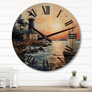 Designart "Coastal Port Of Tranquility IX" Nautical & Beach Oversized ...