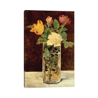 iCanvas "Roses and Tulips in a Vase, 1883" by Edouard Manet Canvas ...