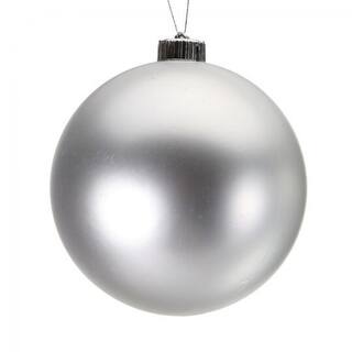 Set Of 2 Silver Matte Ball Ornaments - Bed Bath & Beyond - 42472409