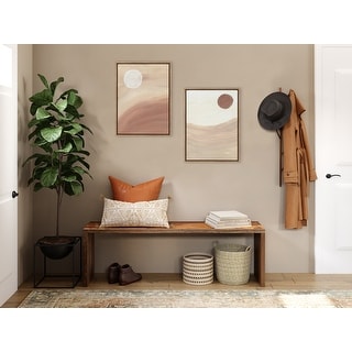 Kate and Laurel Sylvie Sandy Moon and Carmamel Sunset Framed Canvas Art ...